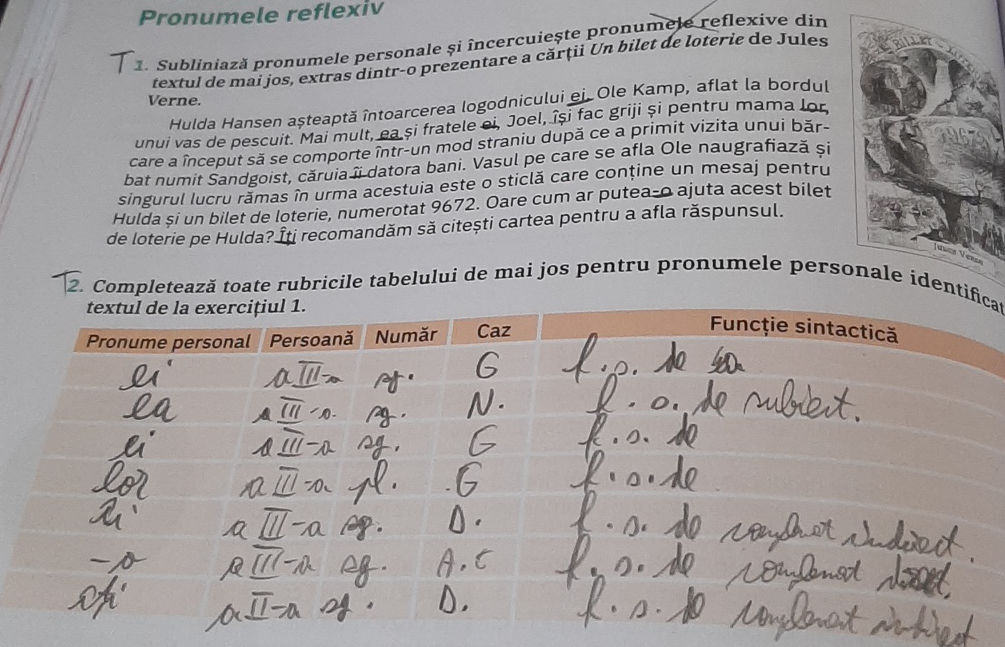 T1. Subliniază pronumele personale şi | StudyX