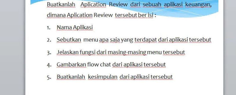Buatkanlah Aplication Review dari sebuah | StudyX