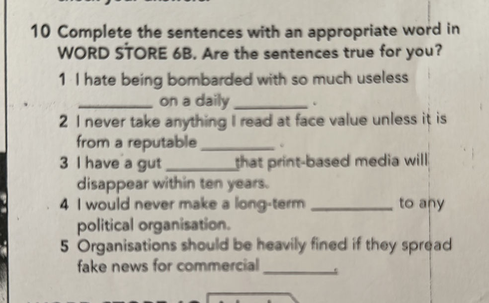 10 Complete the sentences with an | StudyX