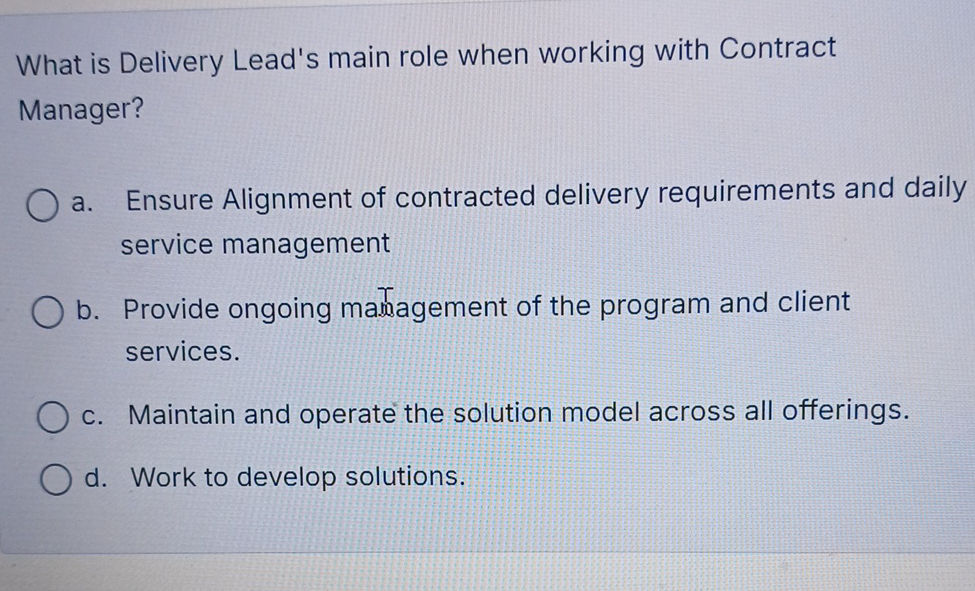 What is Delivery Lead's main role when | StudyX