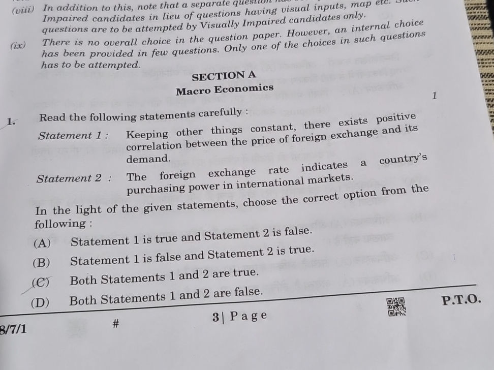 Read the following statements carefully: | StudyX