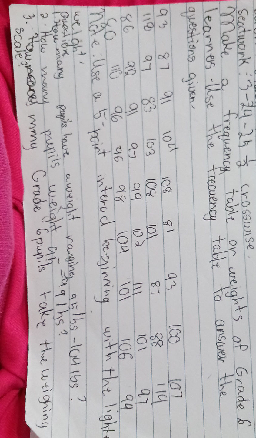 Seatwork: 3-24-25 = crosswise. Make a | StudyX