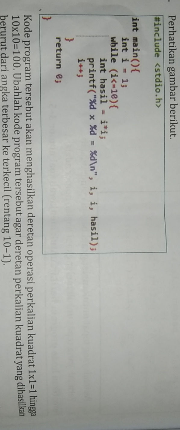 Perhatikan gambar berikut. ```c #include | StudyX