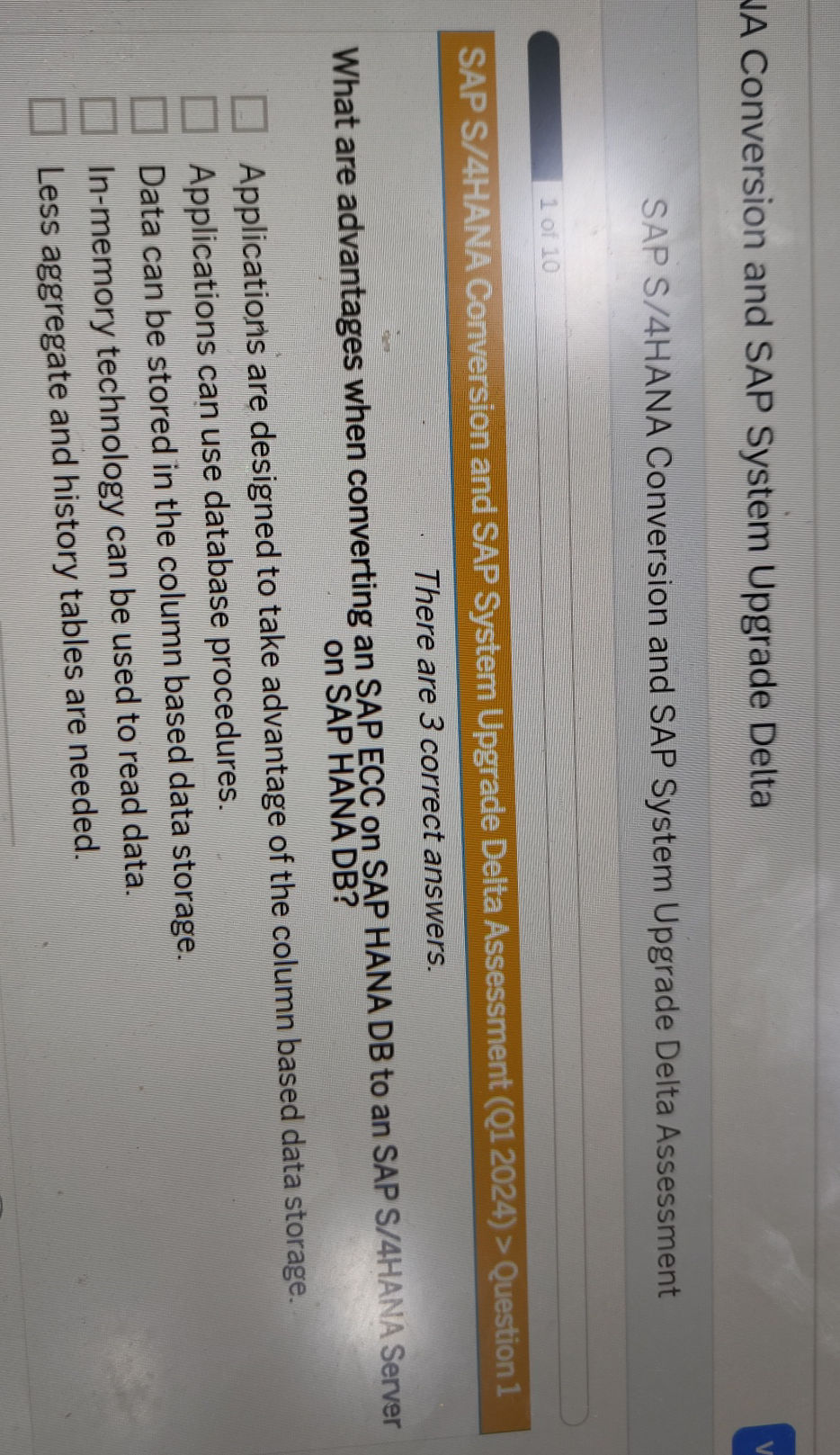 What are advantages when converting an SAP | StudyX