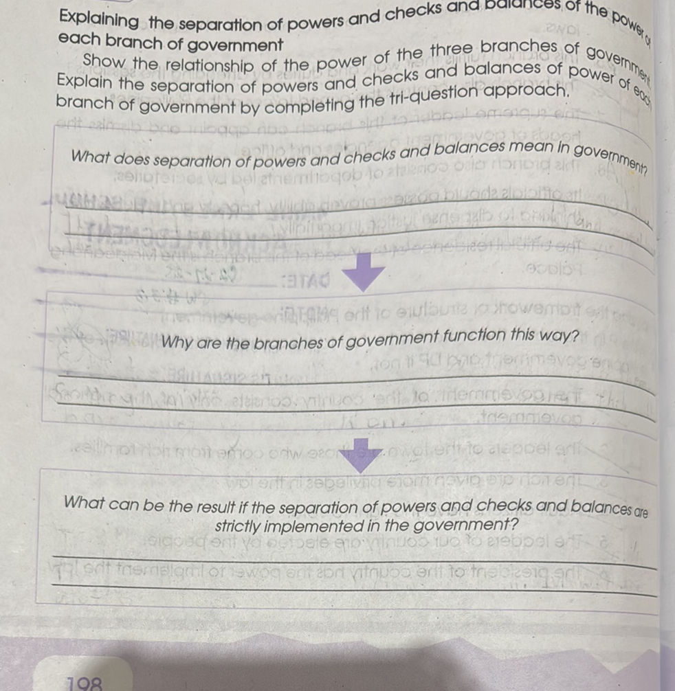 What does separation of powers and checks | StudyX