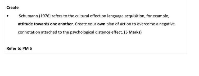 Schumann (1976) refers to the cultural | StudyX