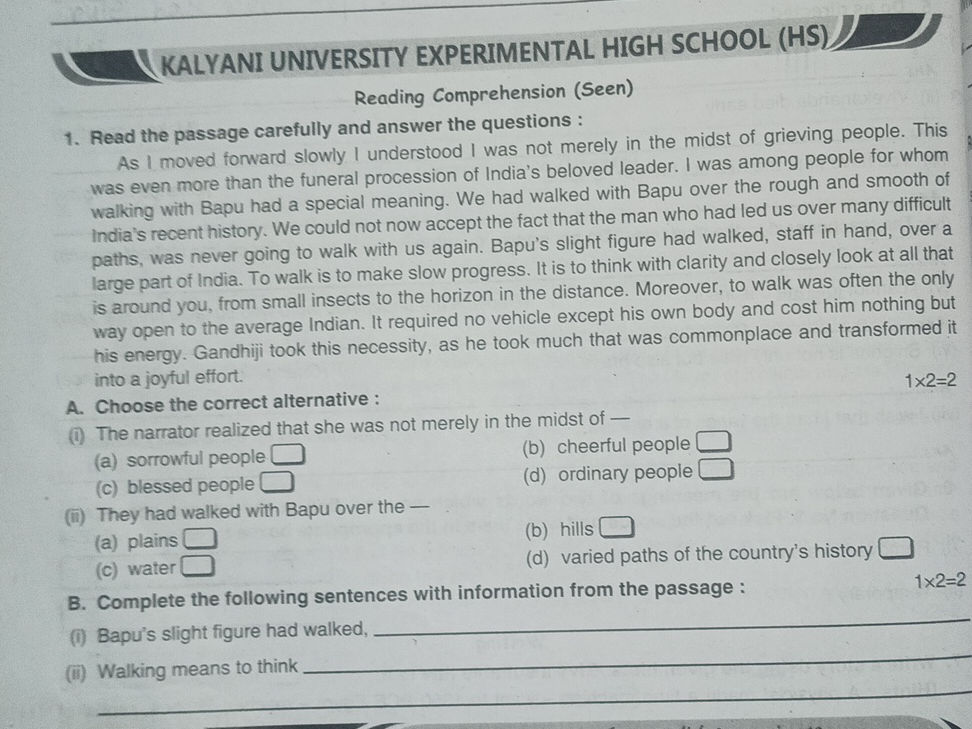 1. Read the passage carefully and answer the | StudyX
