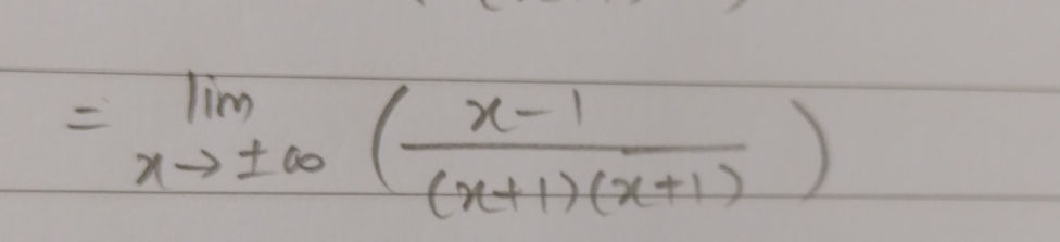 Calculate the limit of (x-1)/((x+1)(x+1)) as | StudyX