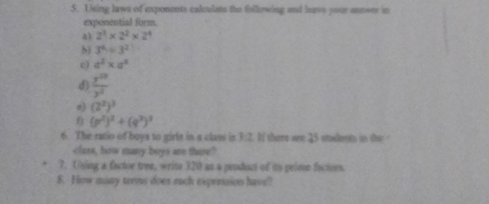 5. Using laws of exponents calculate the | StudyX