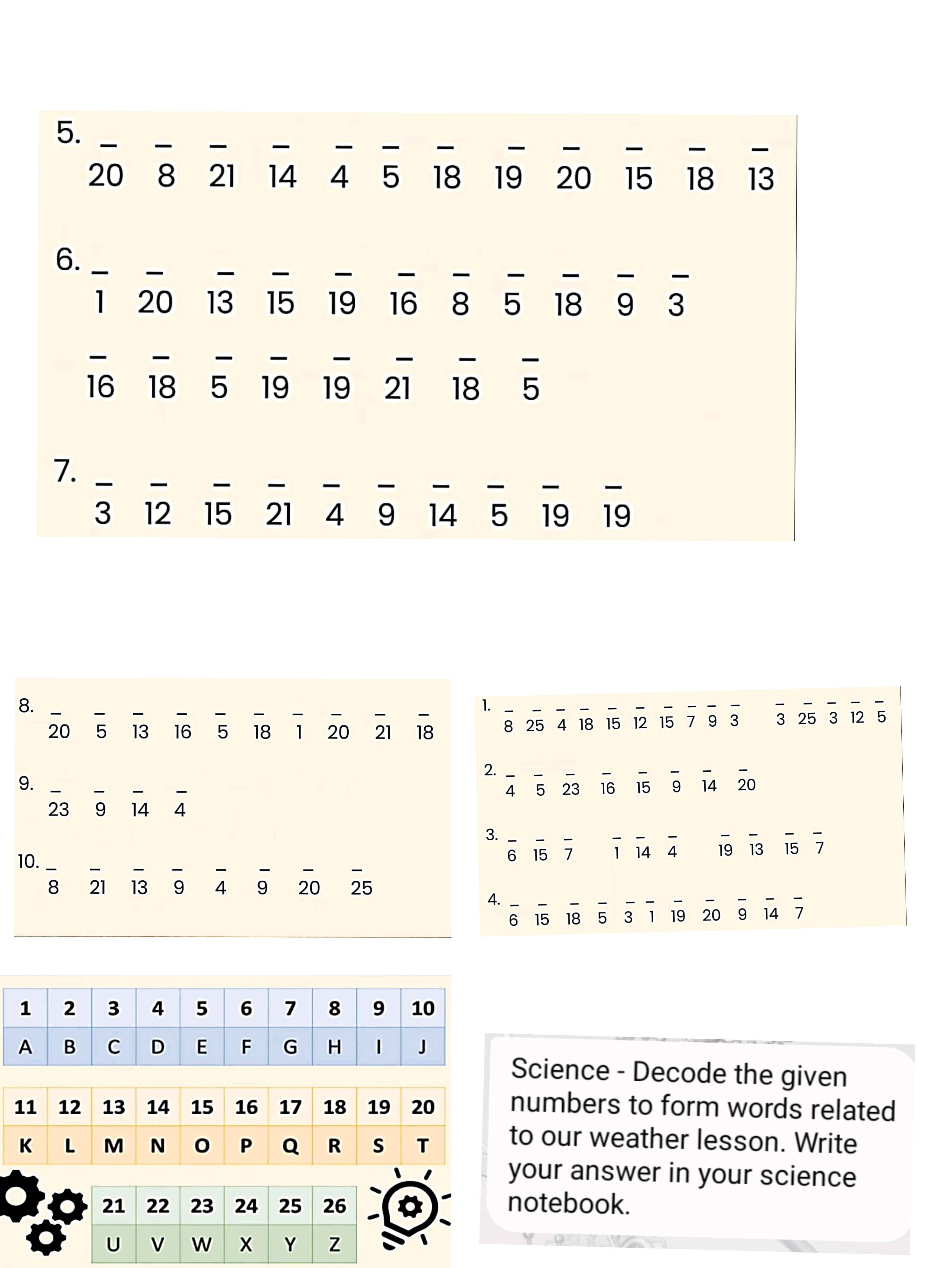 Science - Decode the given numbers to form | StudyX