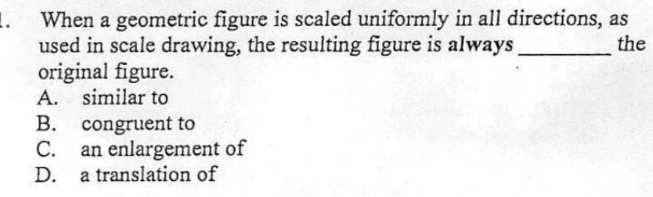 1. When a geometric figure is scaled | StudyX