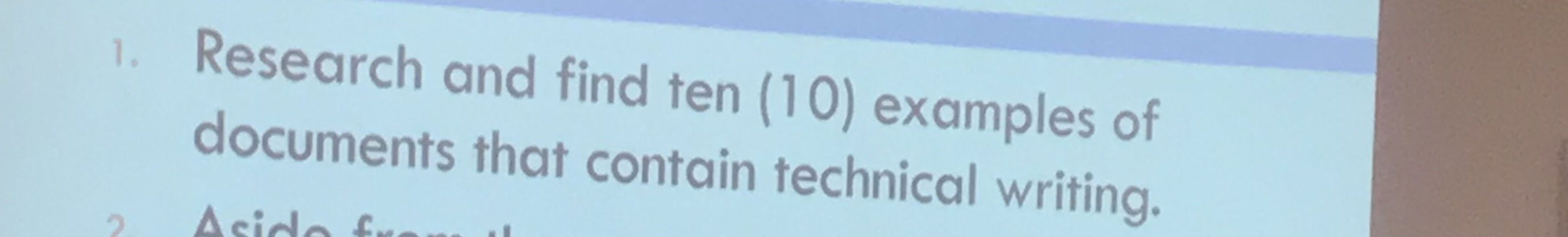 1. Research and find ten (10) examples of | StudyX