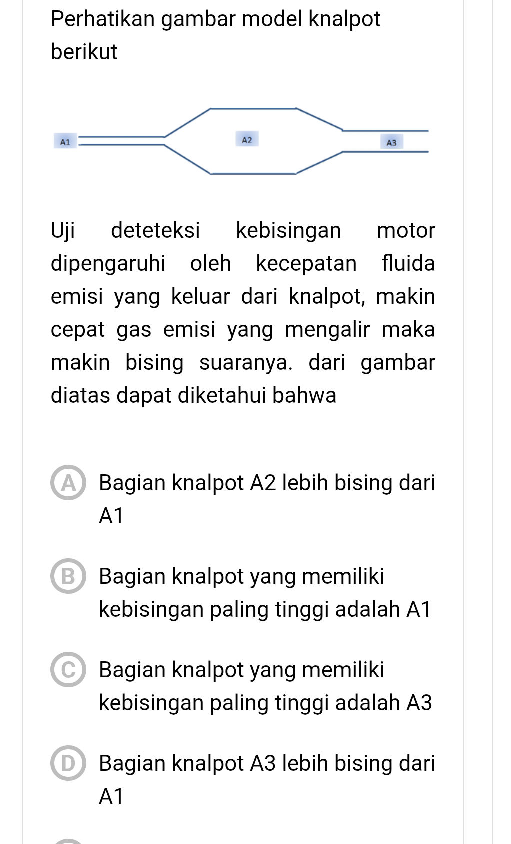 Perhatikan gambar model knalpot berikut ``` | StudyX
