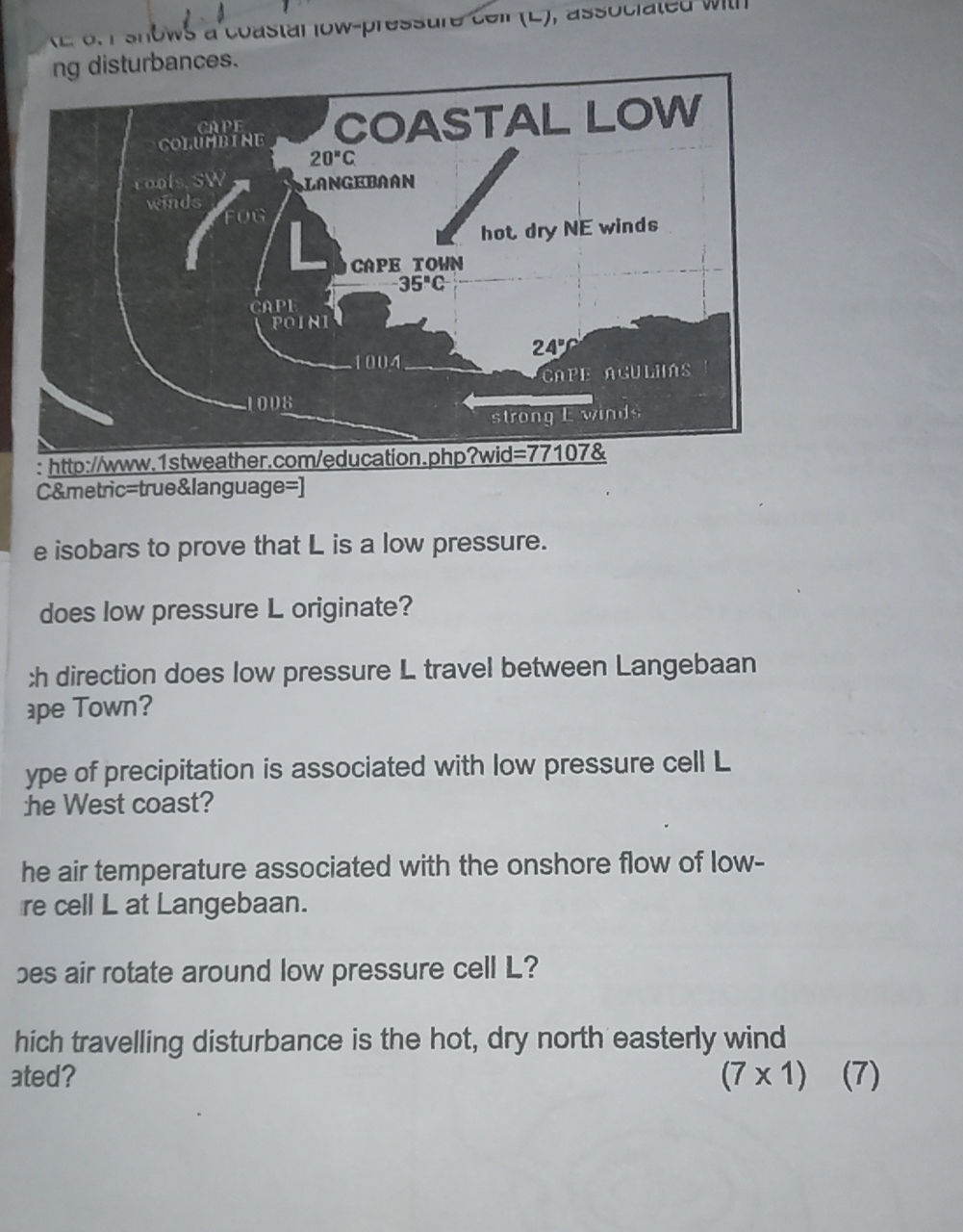 e isobars to prove that L is a low pressure. | StudyX