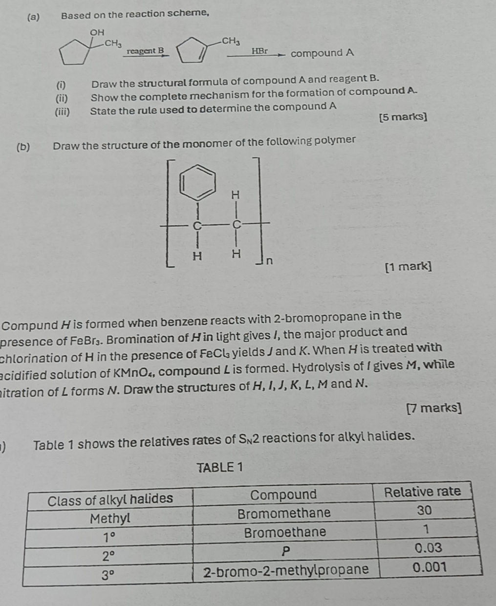 (a) Based on the reaction scheme, Draw the | StudyX
