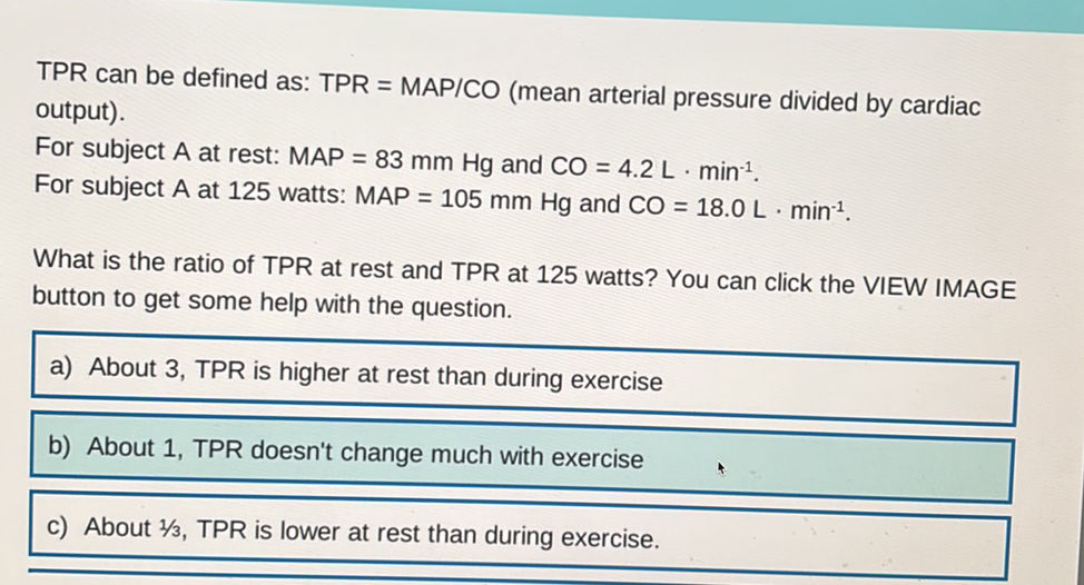 TPR can be defined as: TPR = MAP/CO (mean | StudyX