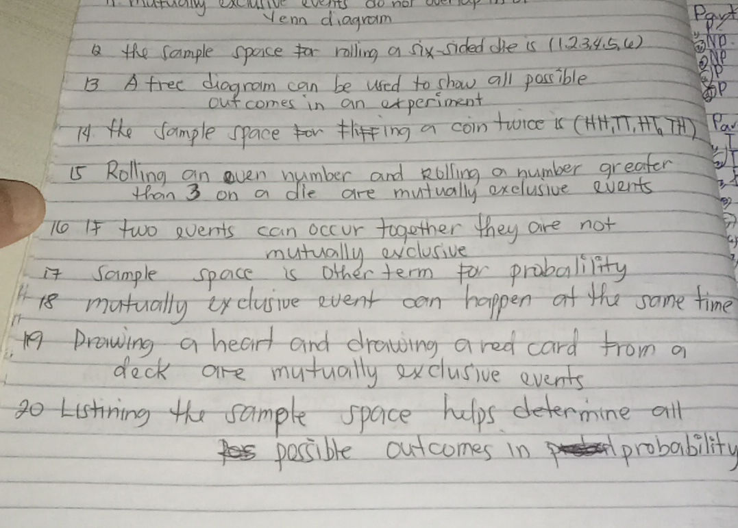 12. the sample space for rolling a six-sided | StudyX