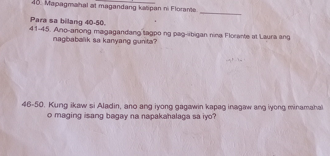 40. Mapagmahal at magandang katipan ni | StudyX