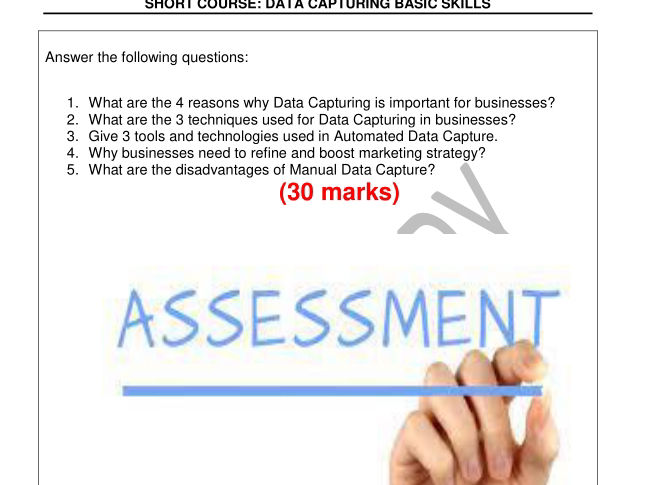 What are the 4 reasons why Data Capturing is