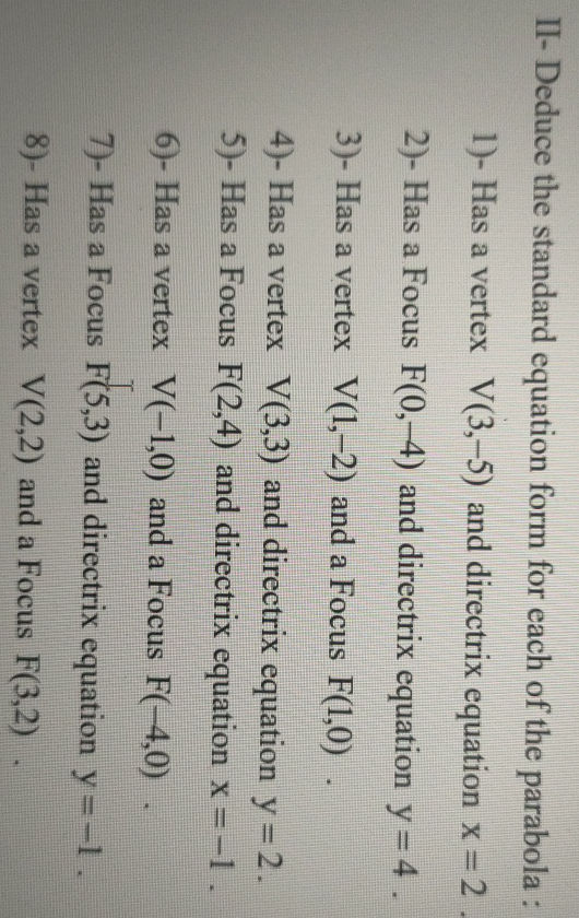 II- Deduce the standard equation form for | StudyX