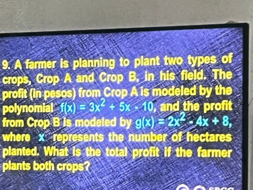 9. A farmer is planning to plant two types | StudyX