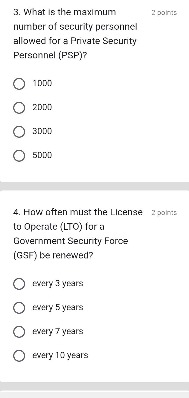 3. What is the maximum number of security | StudyX