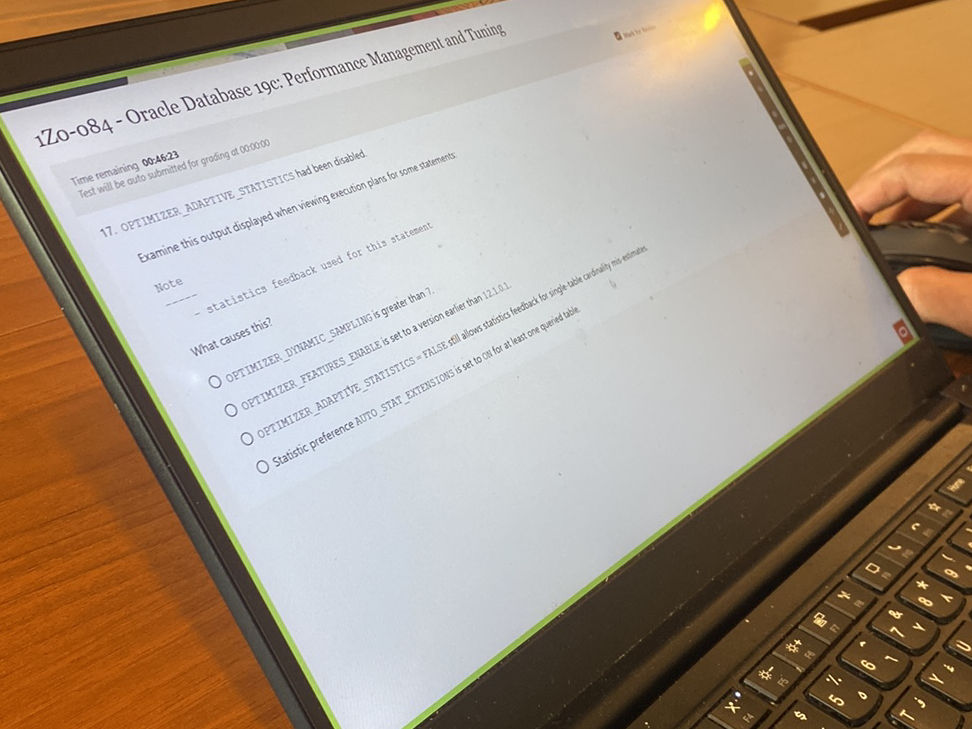 17. OPTIMIZER_ADAPTIVE_STATISTICS had been | StudyX