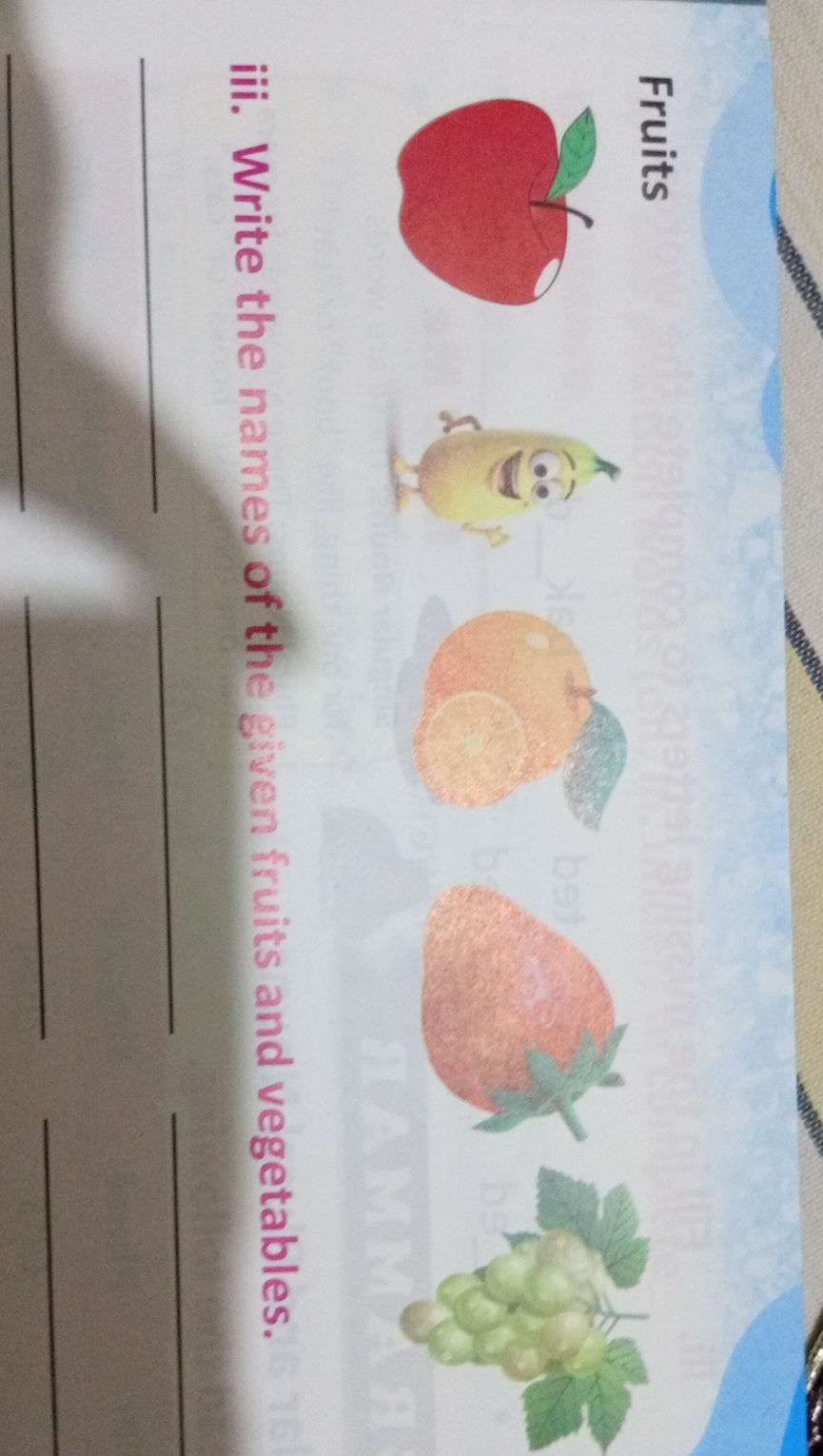 iii. Write the names of the given fruits and | StudyX