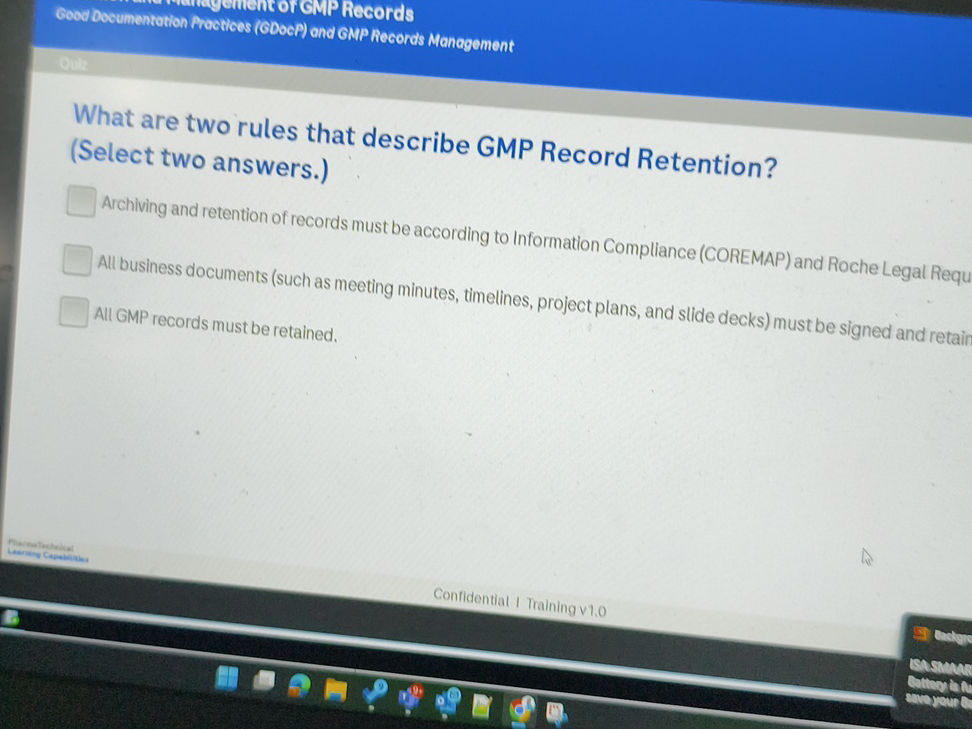 What are two rules that describe GMP Record | StudyX