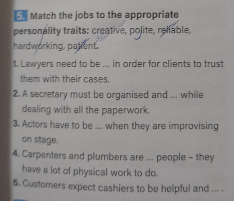 5. Match the jobs to the appropriate | StudyX