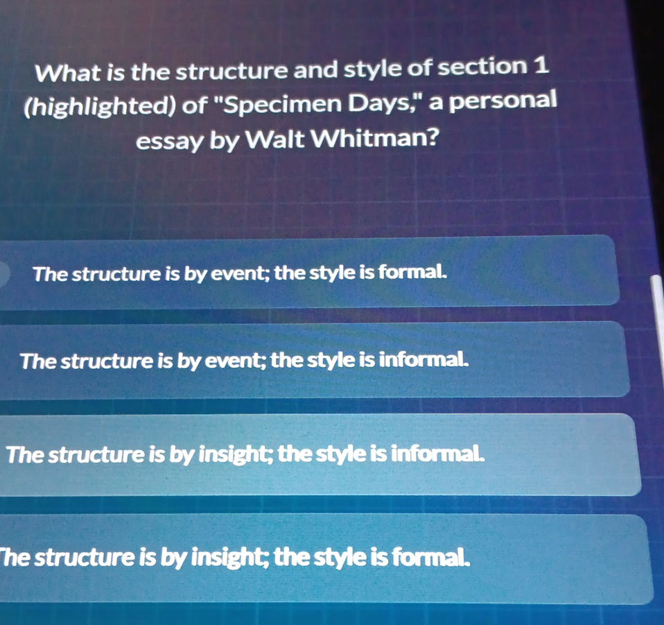 What is the structure and style of section 1 | StudyX