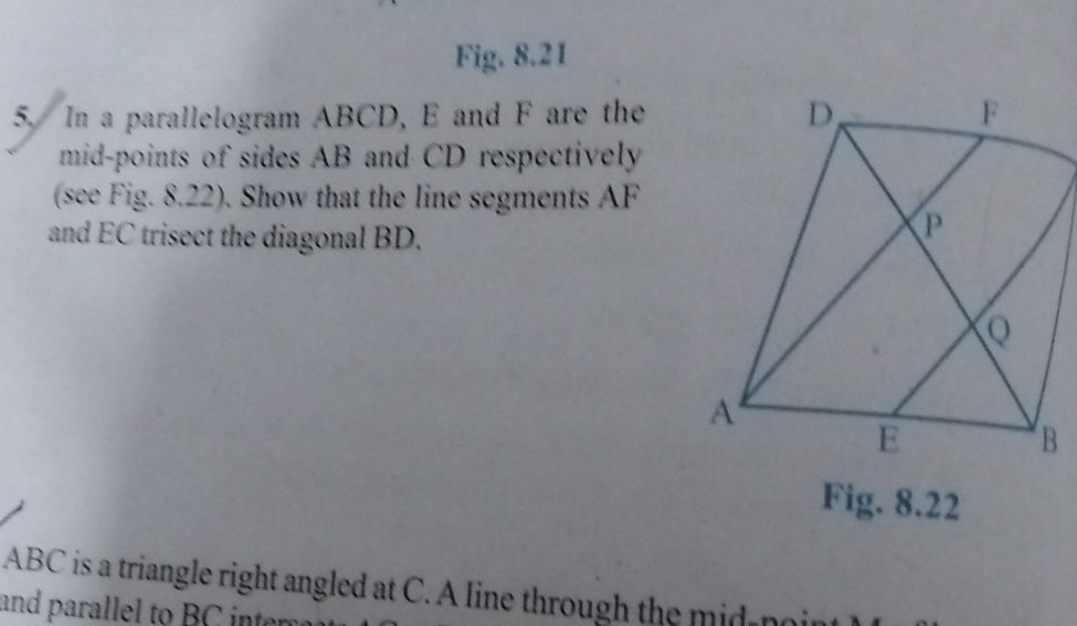 In a parallelogram ABCD, E and F are the | StudyX