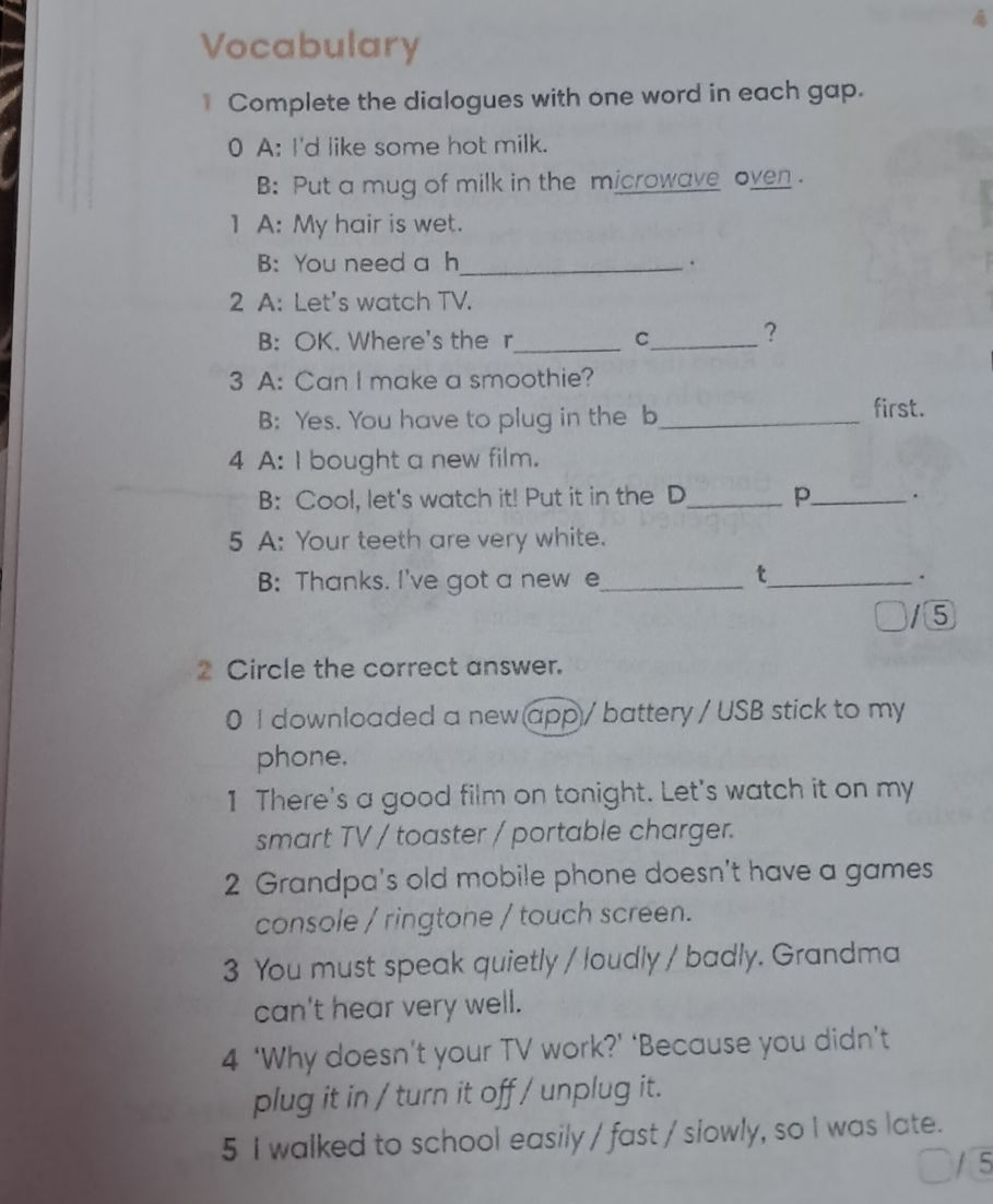 1 Complete the dialogues with one word in | StudyX