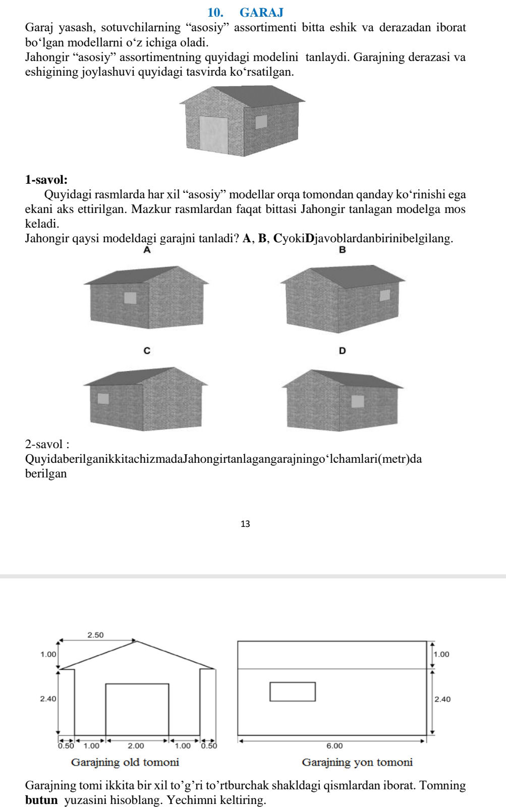 1-savol: Quyidagi rasmlarda har xil "asosiy" | StudyX