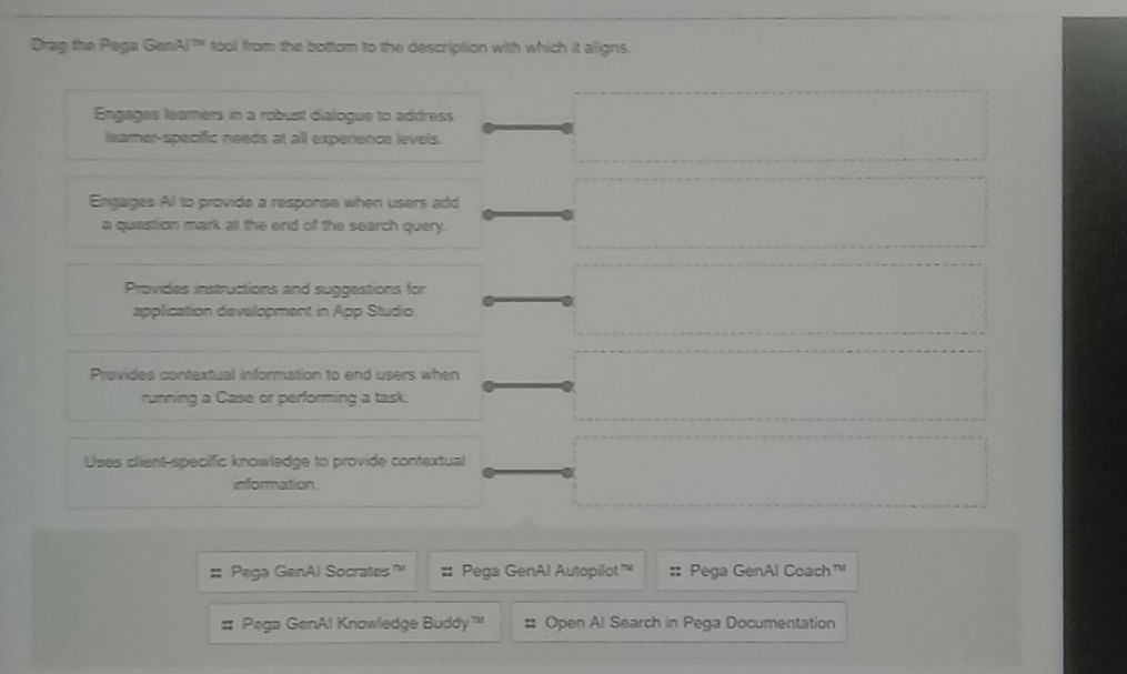 Drag the Pega GenAI tool from the bottom to | StudyX