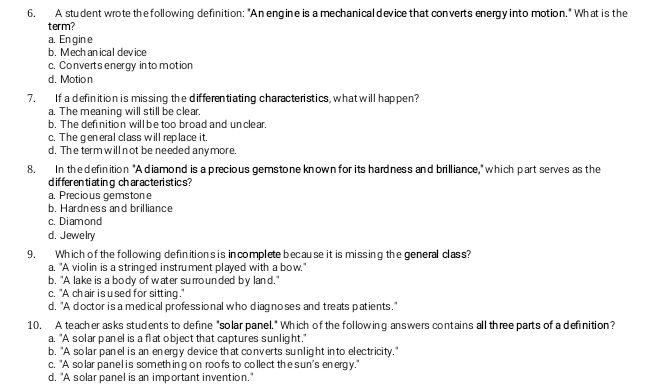 6. A student wrote the following definition: | StudyX