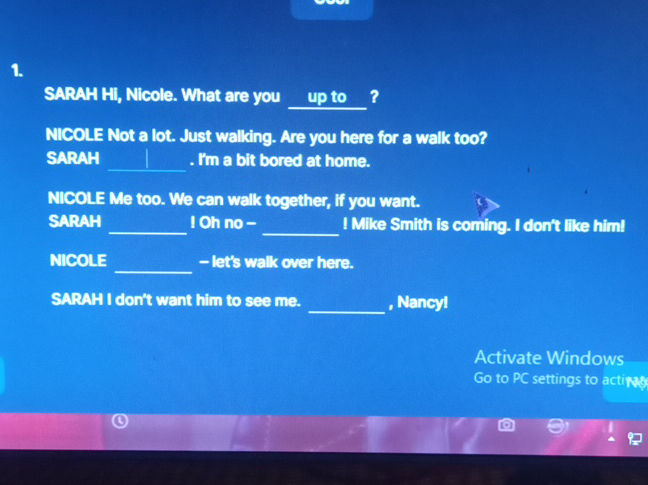 SARAH Hi, Nicole. What are you up to