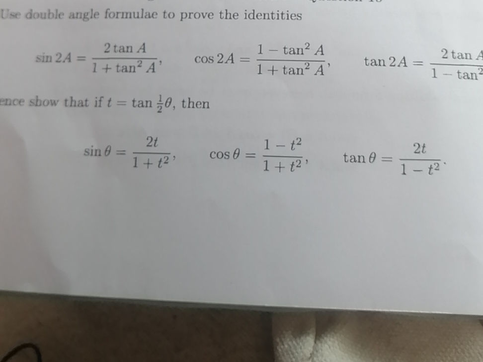 Use double angle formulae to prove the | StudyX