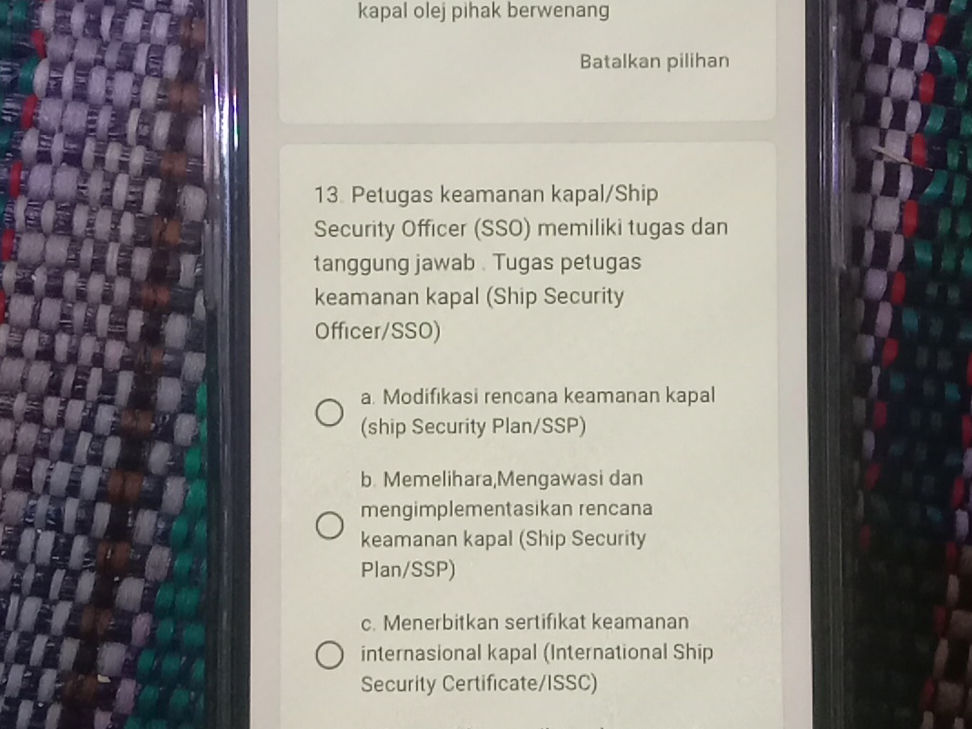 Petugas keamanan kapal/Ship Security Officer