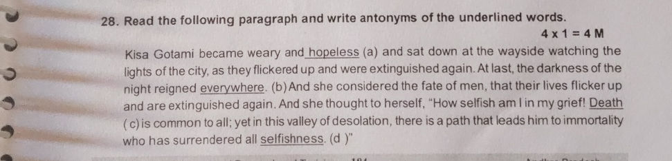 28. Read the following paragraph and write | StudyX