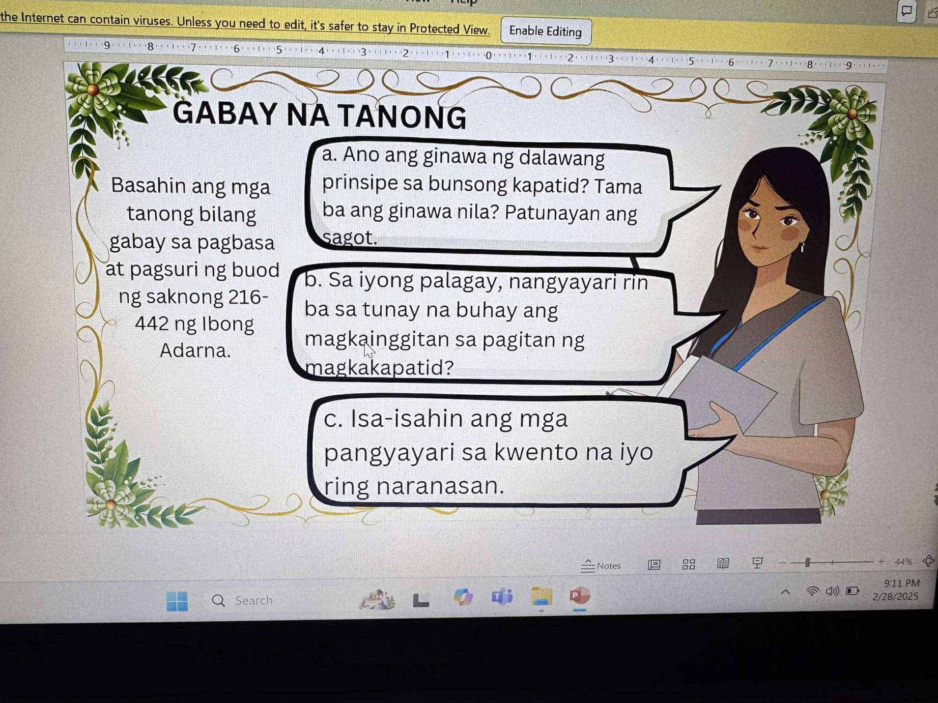 Basahin ang mga tanong bilang gabay sa | StudyX