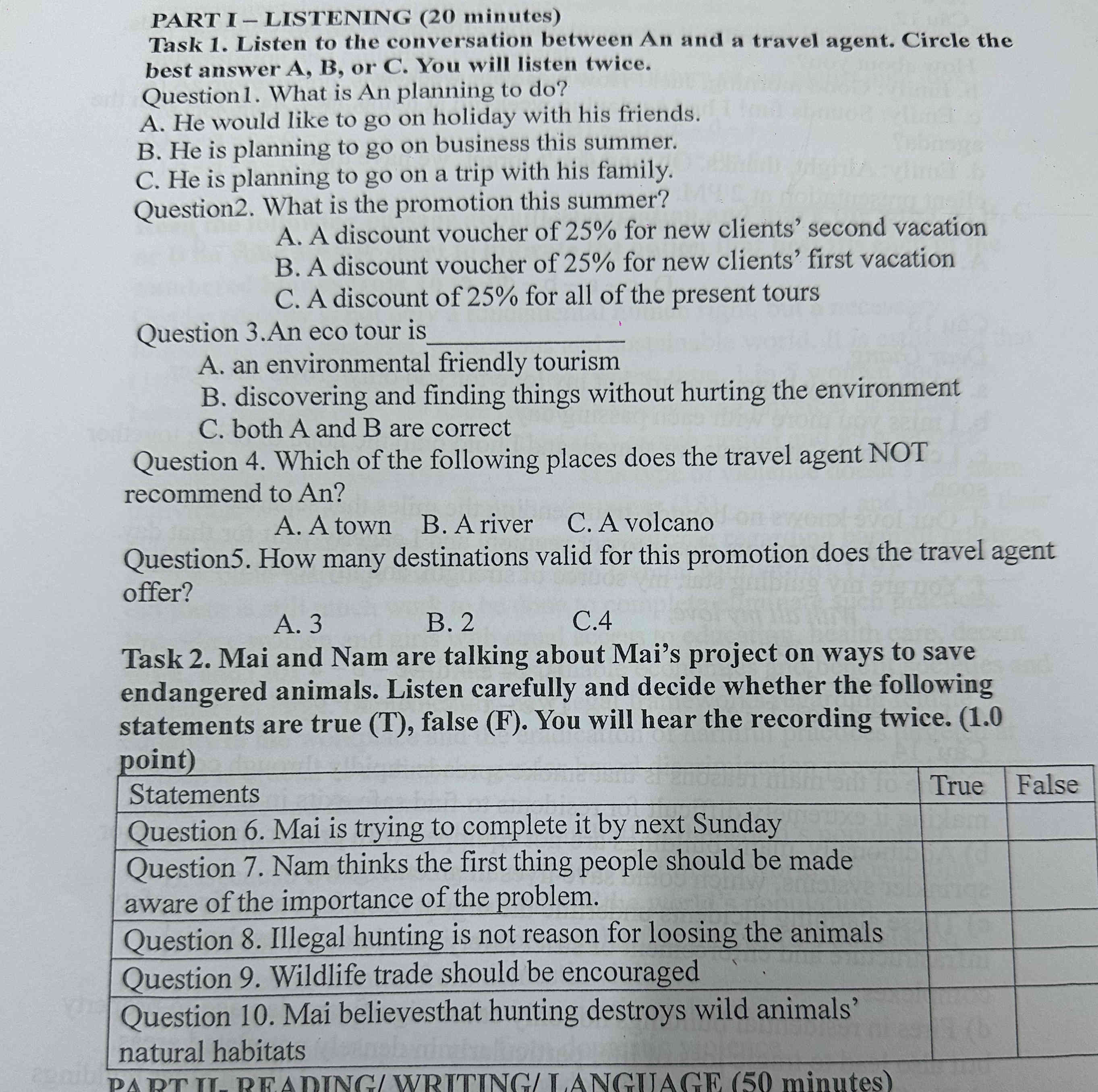 Task 1. Listen to the conversation between | StudyX