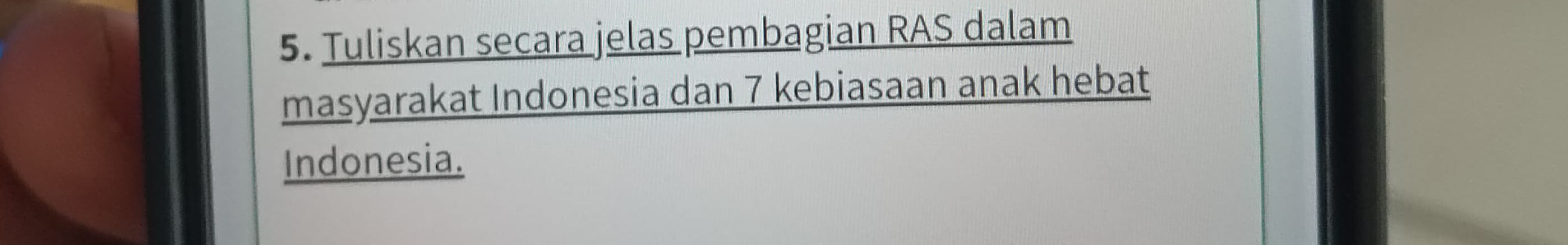 5. Tuliskan secara jelas pembagian RAS dalam | StudyX