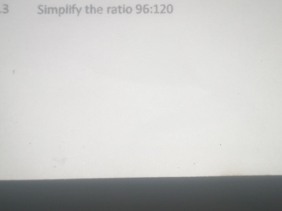 Simplifying Ratios: 96:120 | StudyX