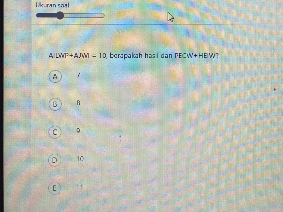 AILWP+AJWI = 10, berapakah hasil dari | StudyX