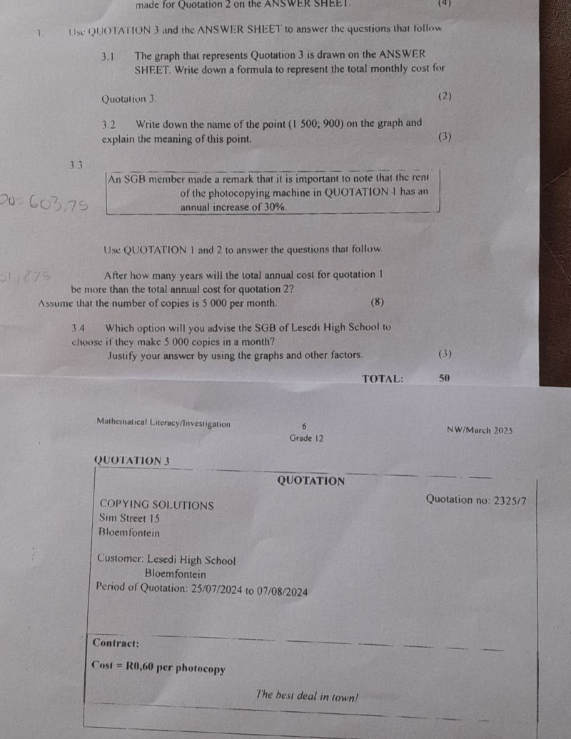1. Use QUOTATION 3 and the ANSWER SHEET to | StudyX
