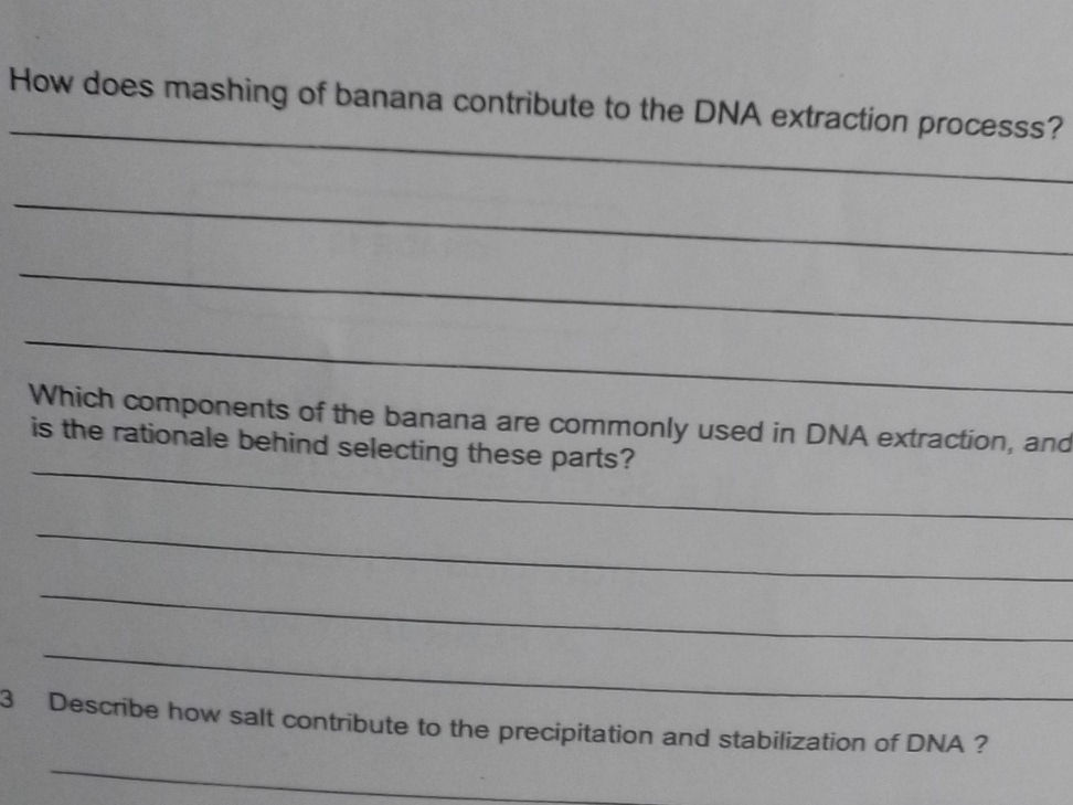 How does mashing of banana contribute to the | StudyX