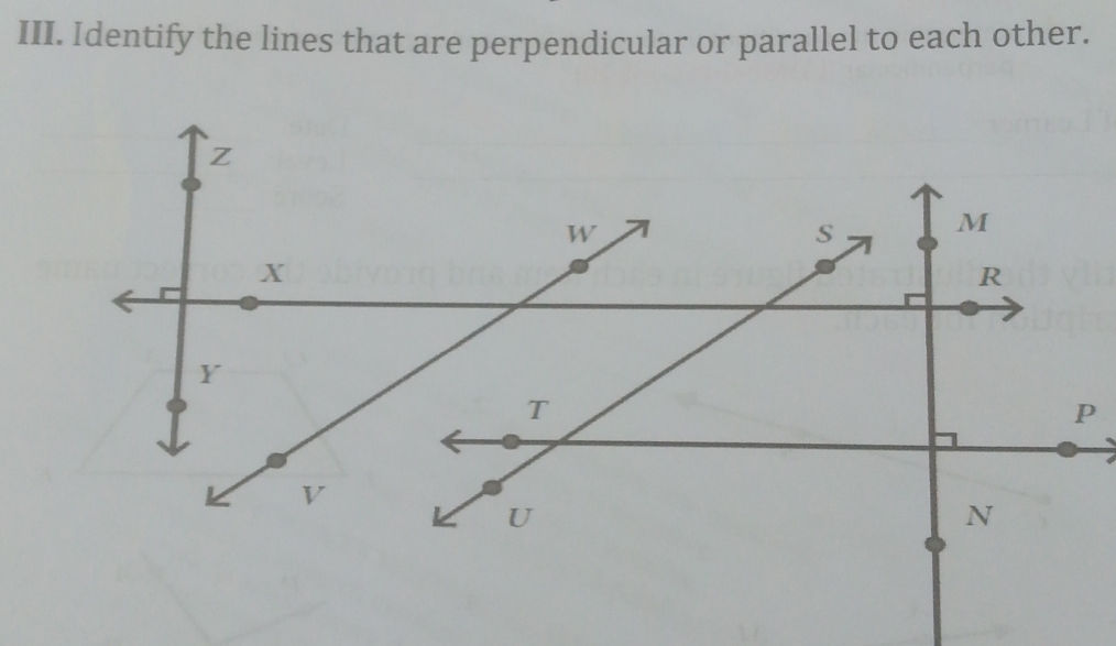 III. Identify the lines that are | StudyX