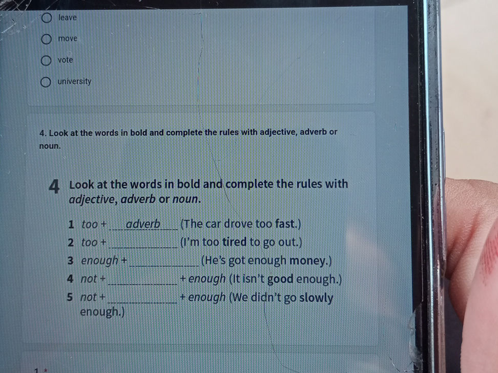 4. Look at the words in bold and complete | StudyX