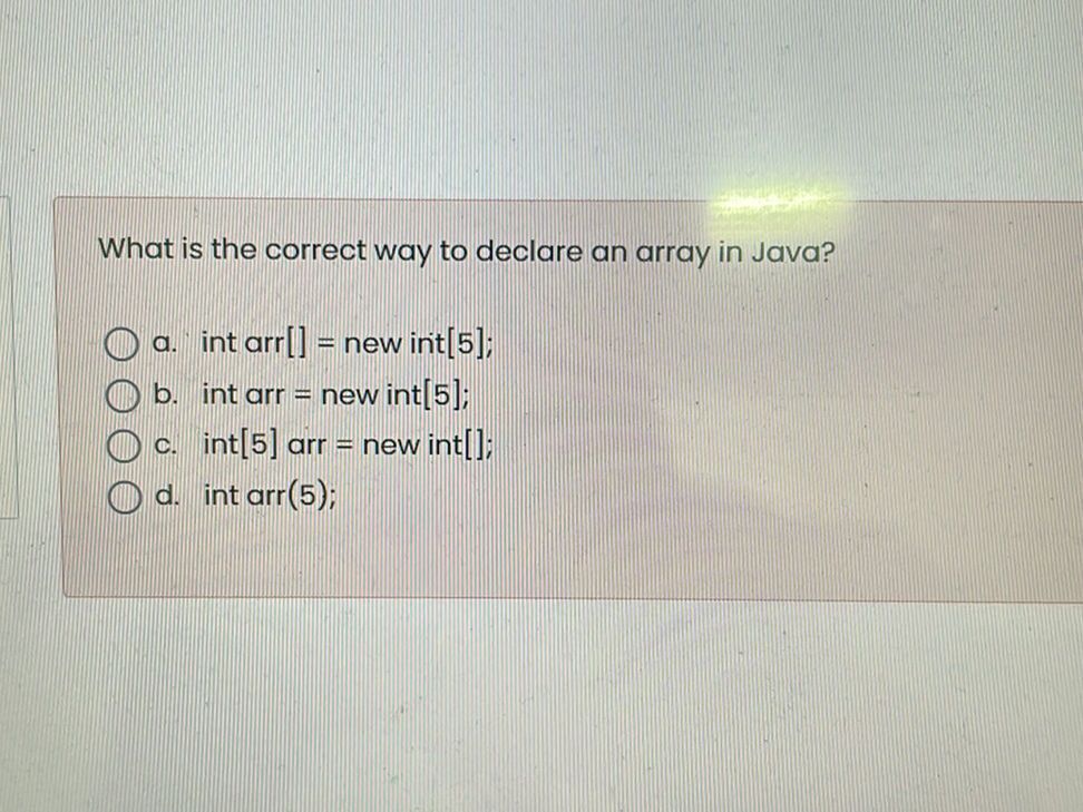 What is the correct way to declare an array | StudyX